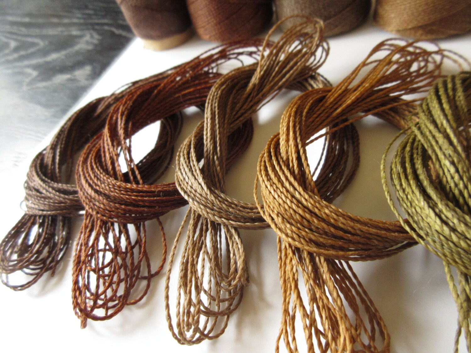 X5 paquete de mezcla tonos marrón Color encerado poliester | Etsy