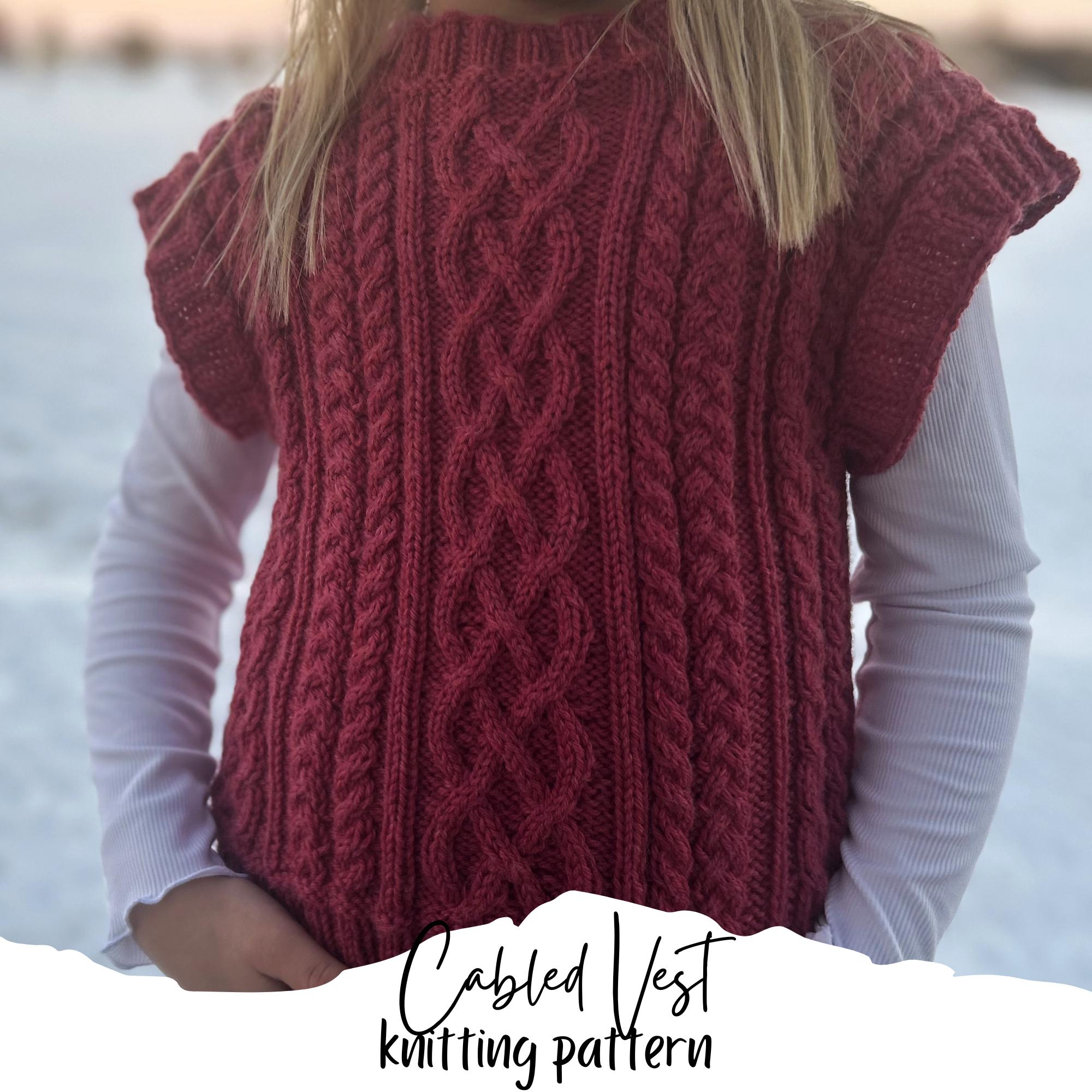 Knitting Pattern Vest / Cabled Vest Knit Pattern / Vest Knitting ...