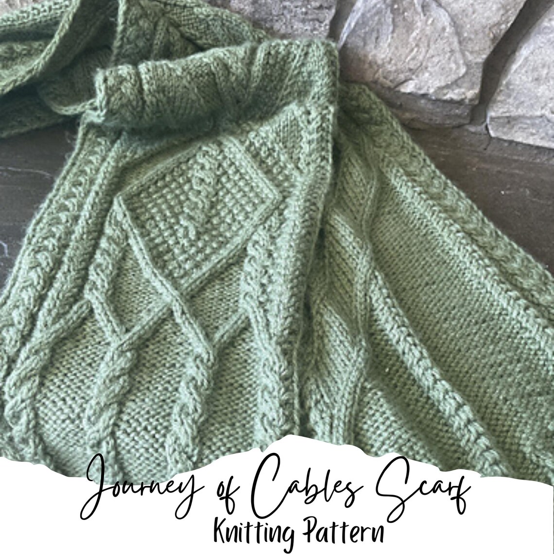 Knitting Pattern Mystery Knit Cable Scarf / Cable Scarf Knitting ...