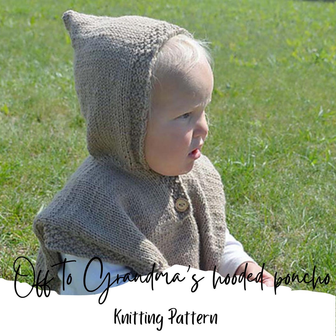 KNITTING PATTERN PDF Hooded Poncho - Knit Pattern Poncho - Knit Poncho ...