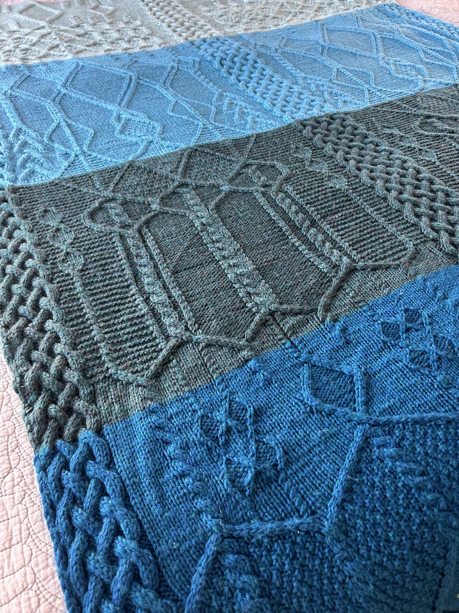 Seamless Afghan Knitting Pattern / Cable Blanket Knit Pattern / Worsted ...