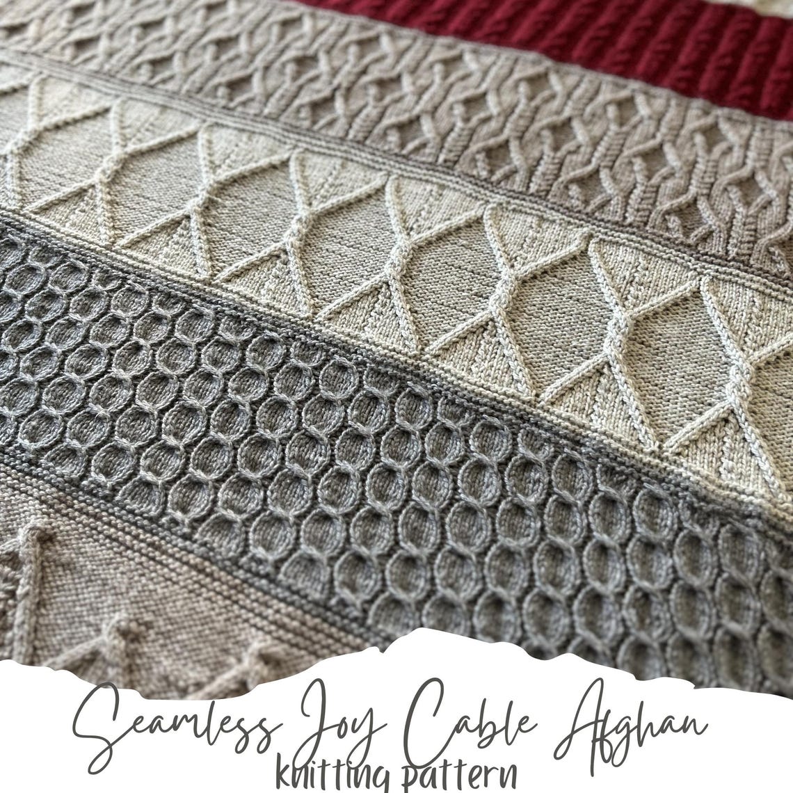 Seamless Joy Cable Afghan Knitting Pattern / Knit Pattern Afghan ...