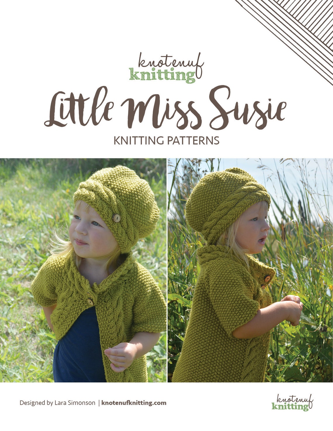 Knitting Pattern Pdf Little Miss Susies Set Knit Hat Knit Cardigan