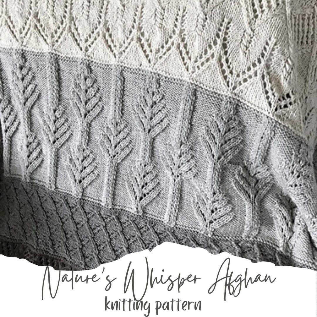 Cable Afghan Knitting Pattern / Seamless Afghan Knit Pattern/ Blanket Knit Pattern / Lace Afghan ...