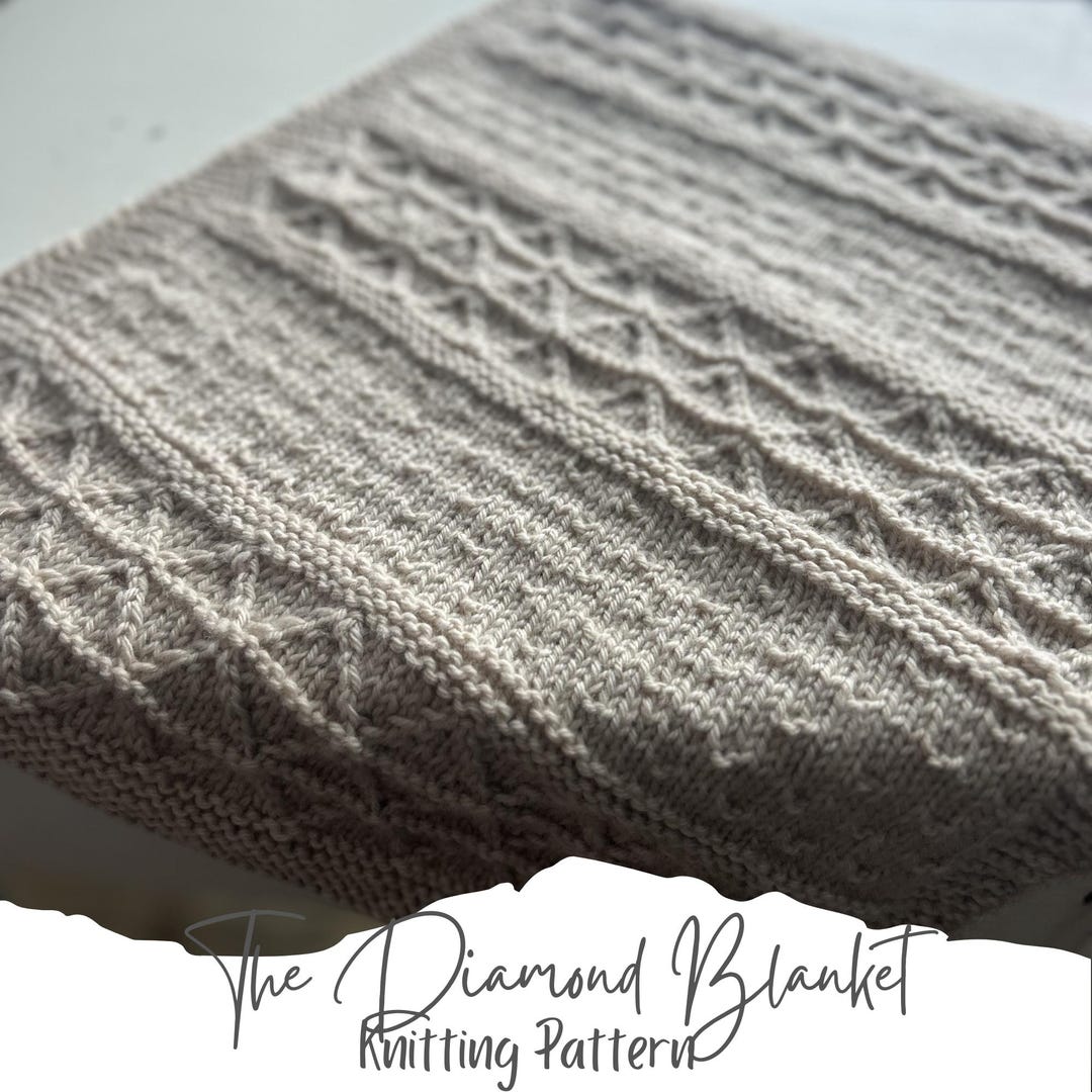 Diamond Baby Blanket Knitting Pattern, 6 Sizes (PDF Pattern), Easy Baby ...