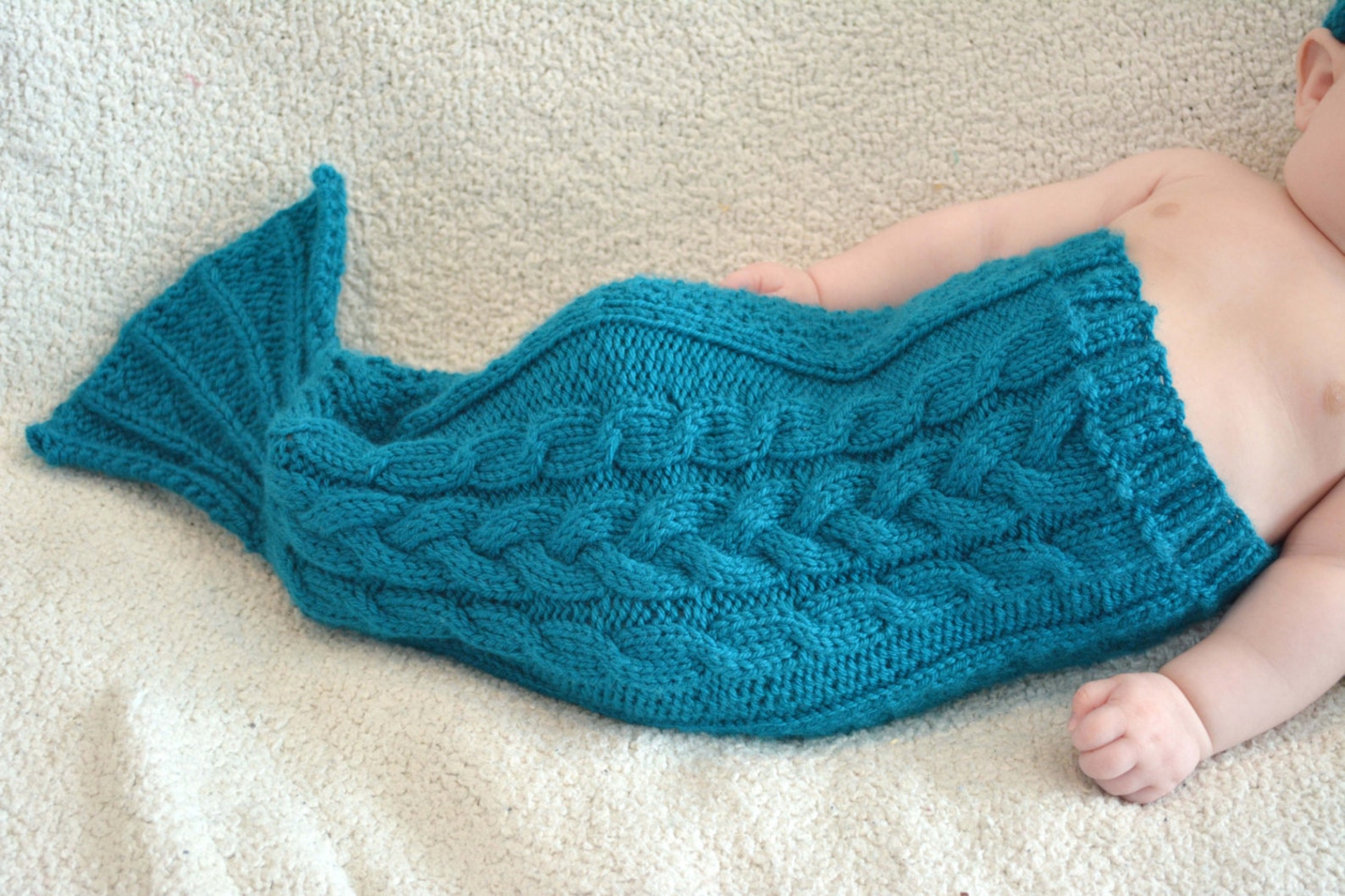 Mermaid Tail Knitting Pattern / Mermaid Blanket Knitting Pattern / Baby ...