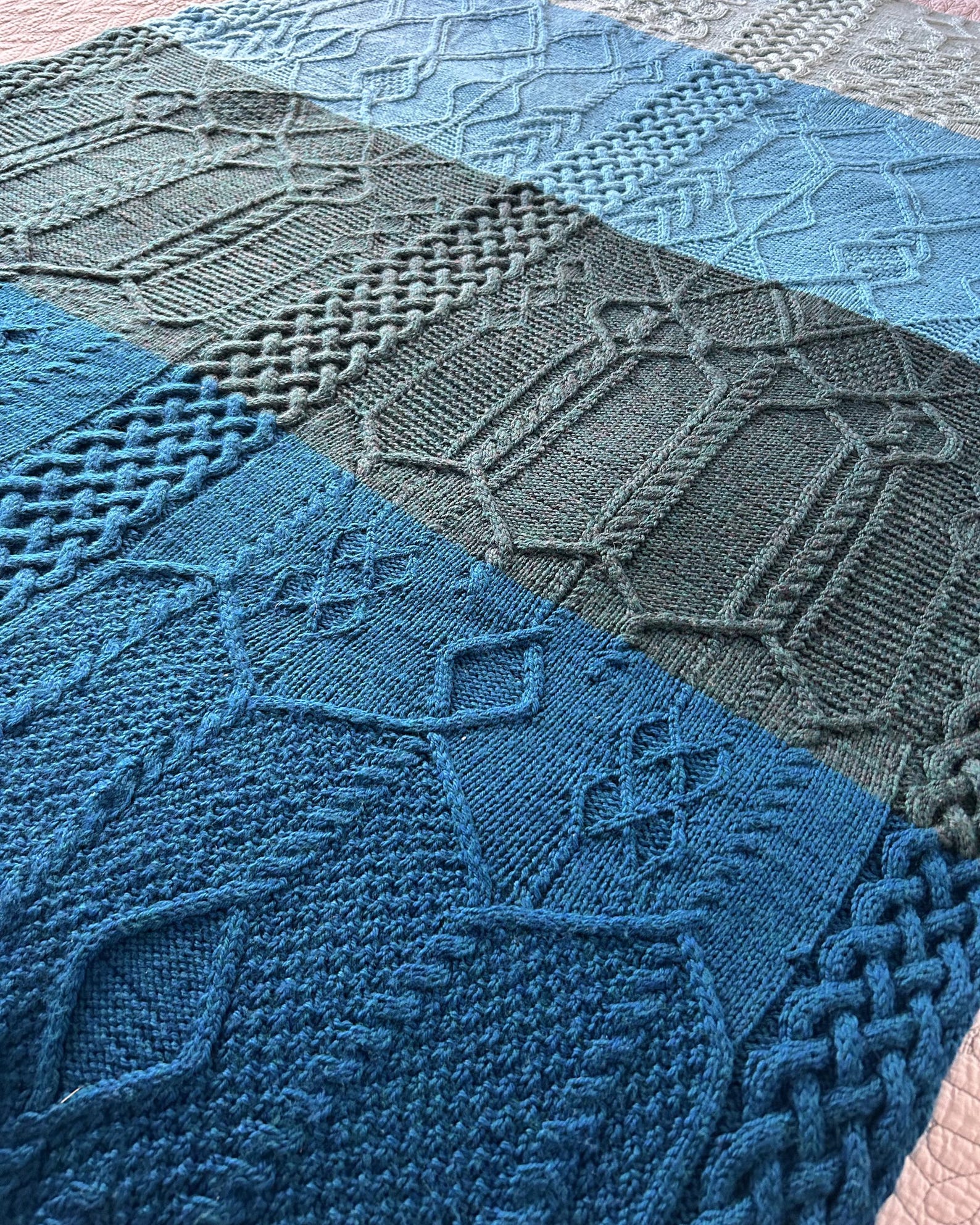 Seamless Afghan Knitting Pattern / Cable Blanket Knit Pattern / Worsted ...