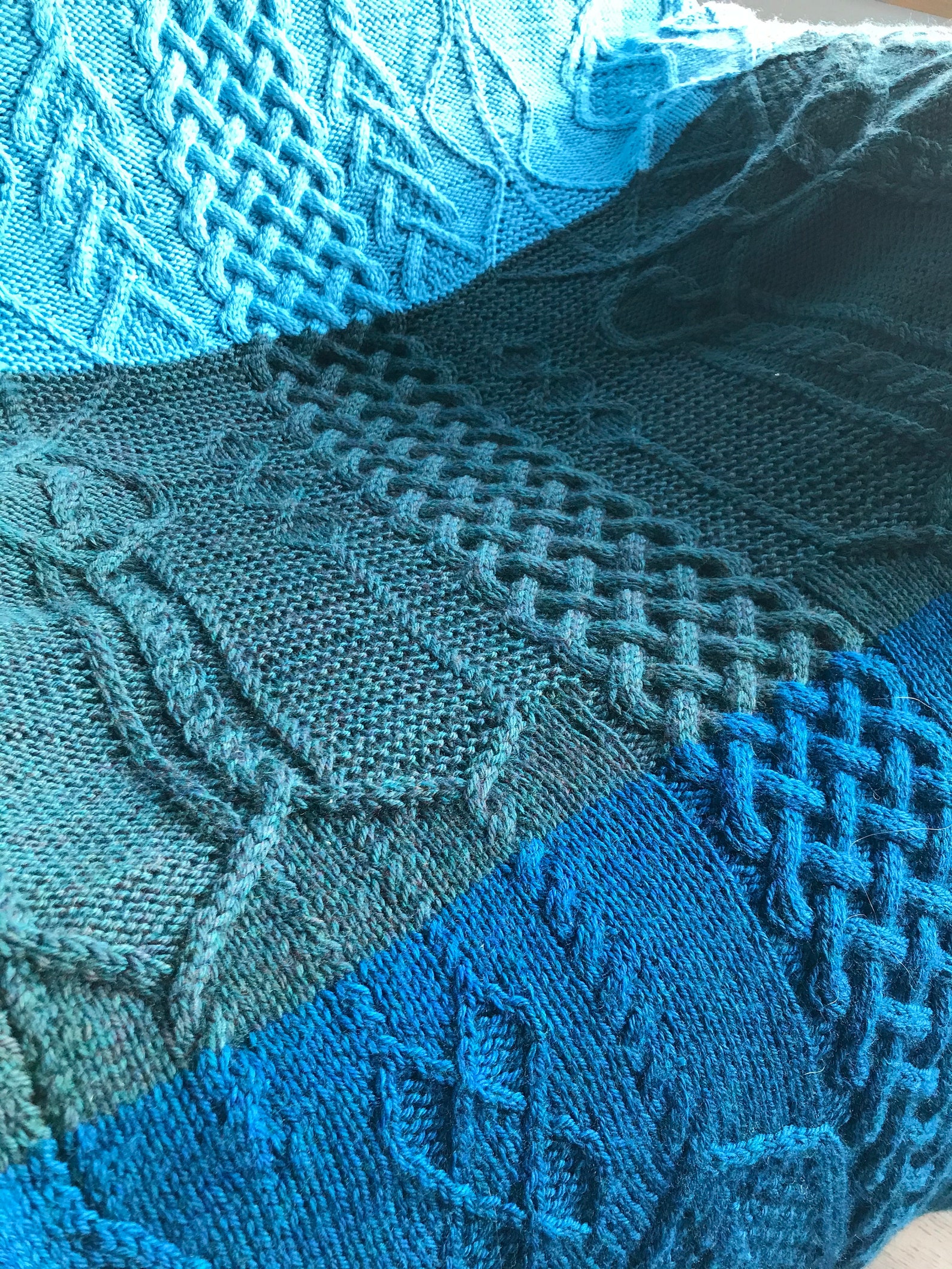 Seamless Afghan Knitting Pattern / Cable Blanket Knit Pattern / Worsted ...