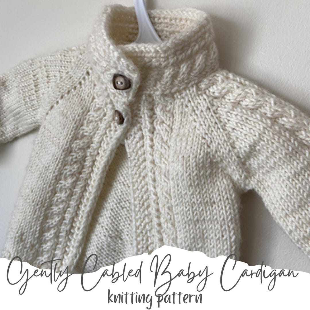 KNITTING PATTERN Baby Cardigan - Knit Baby Cable Sweater - Raglan Style ...