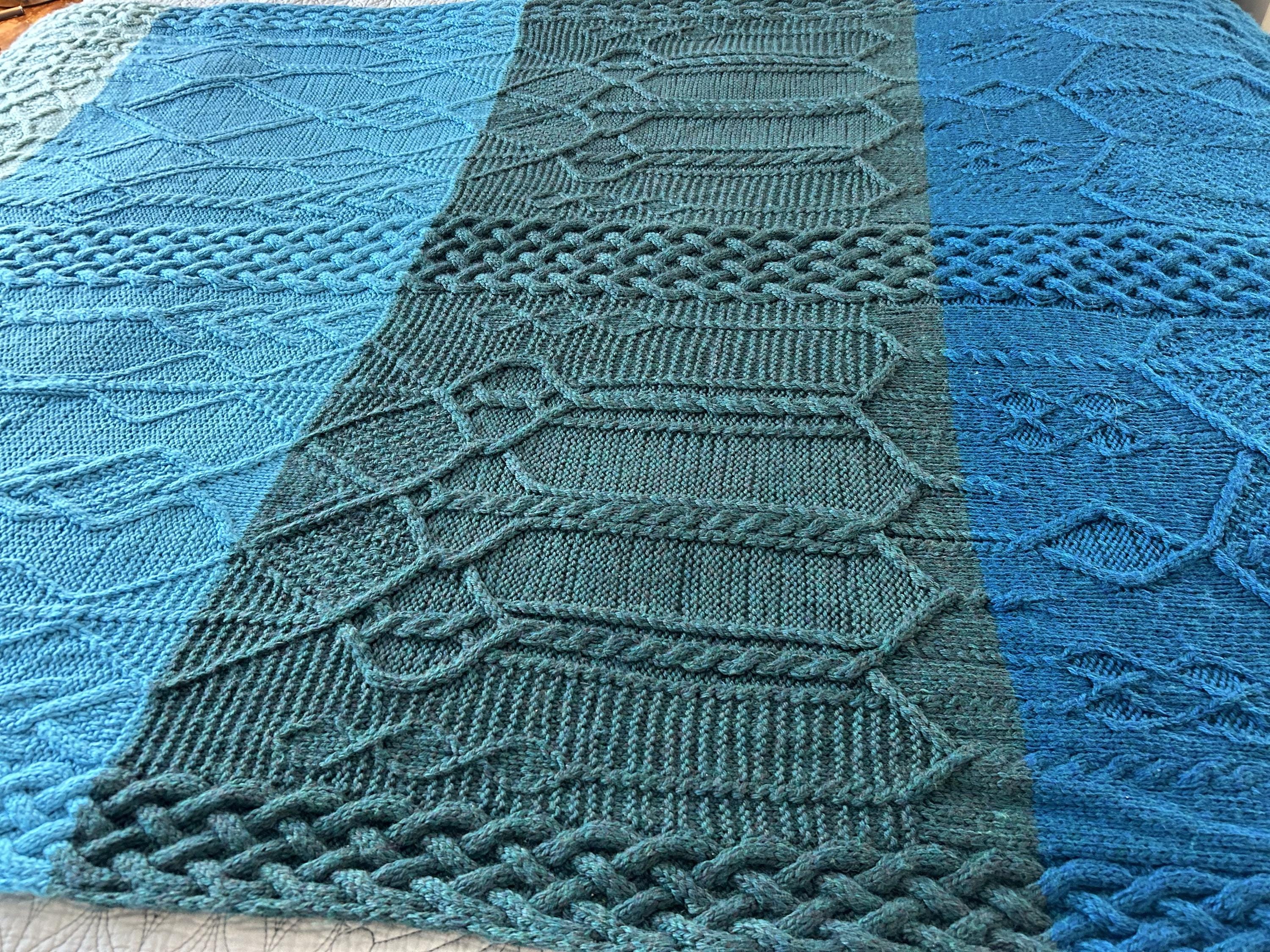Seamless Afghan Knitting Pattern / Cable Blanket Knit Pattern / Worsted ...