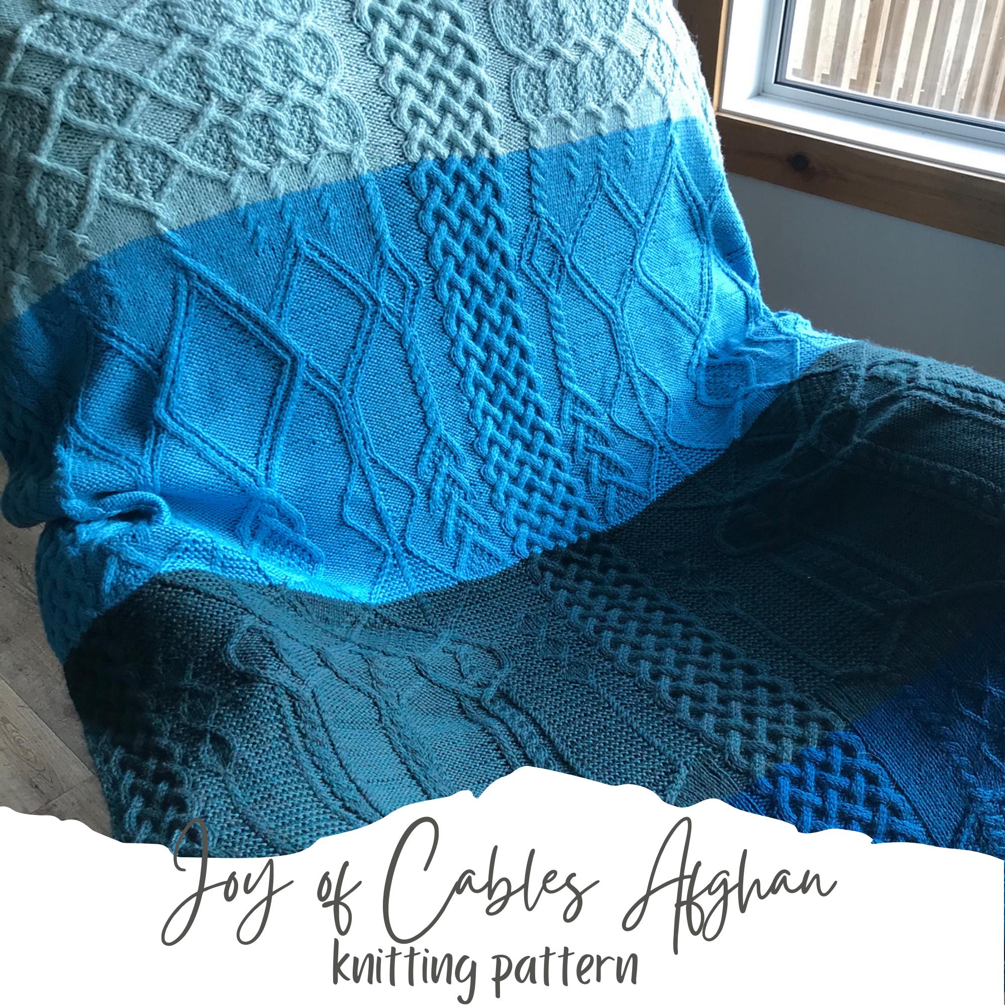 Seamless Afghan Knitting Pattern / Cable Blanket Knit Pattern / Worsted ...
