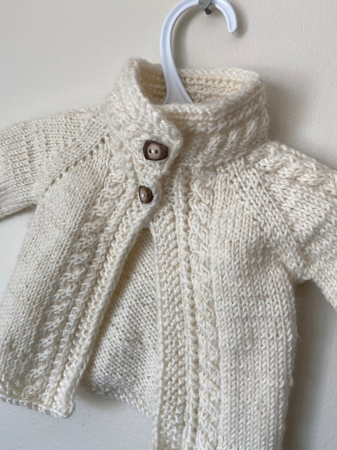 KNITTING PATTERN Baby Cardigan Knit Baby Cable Sweater Raglan Style ...