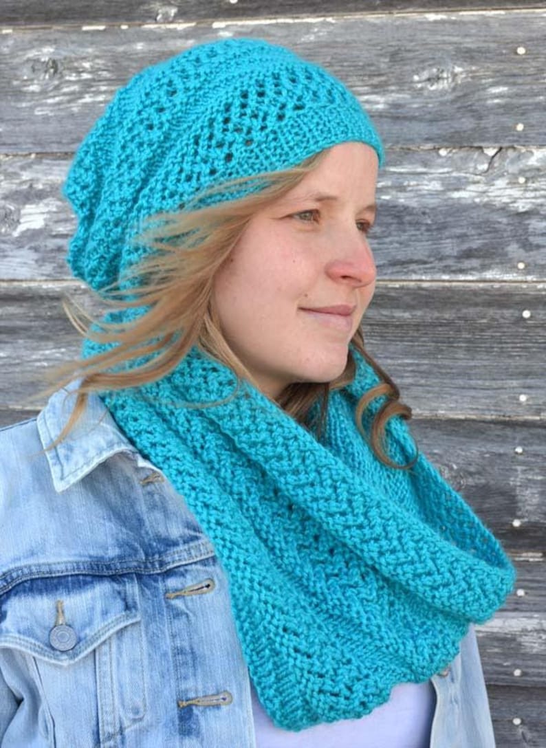 KNITTING PATTERN PDF Hat and Scarf Set Knit Pattern Hat and Scarf Knit ...