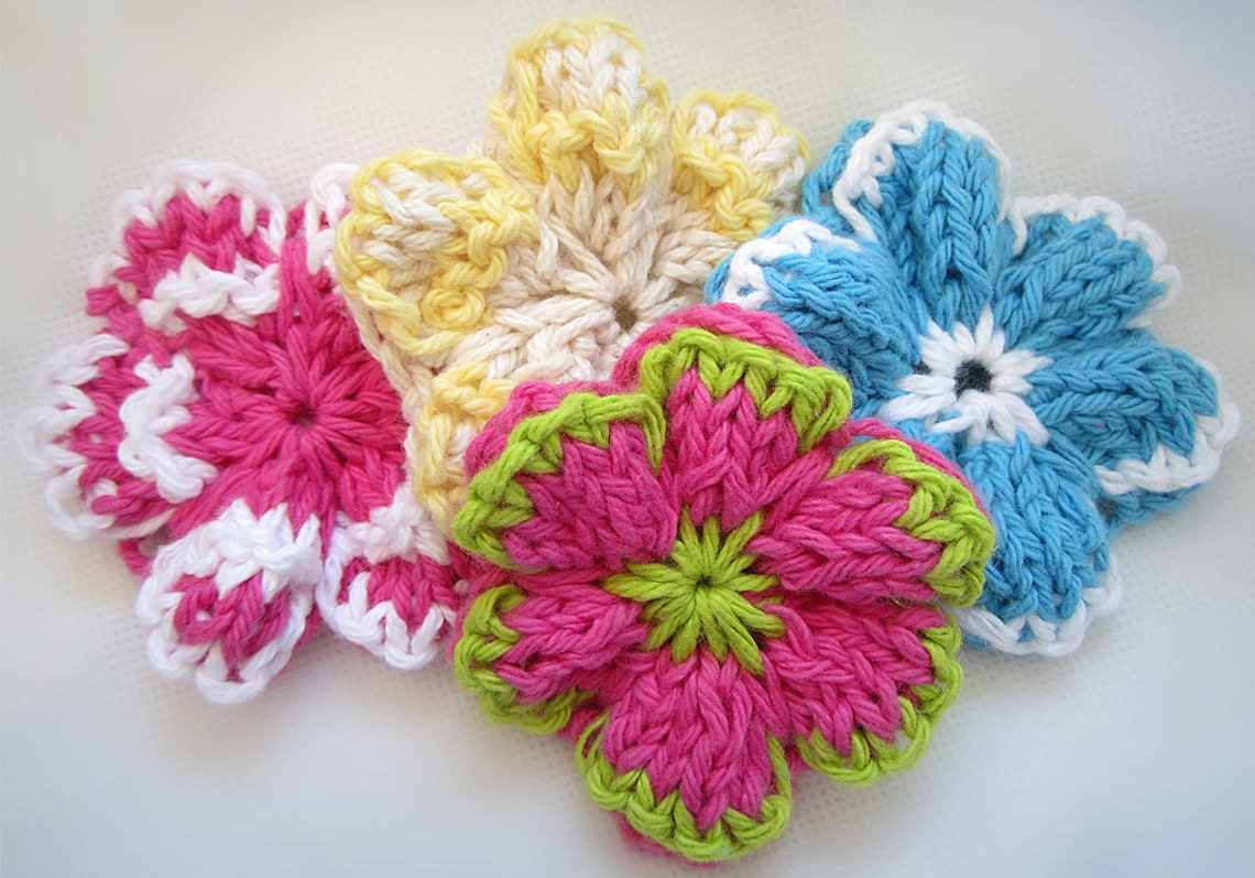 KNITTING PATTERN PDF Flower Knit Flower Pattern Knit Flower | Etsy