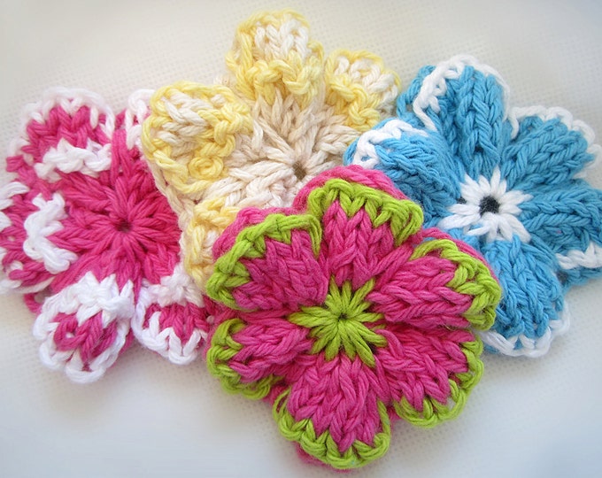 KNITTING PATTERN PDF Flower Knit Flower Pattern Knit Flower Pattern ...