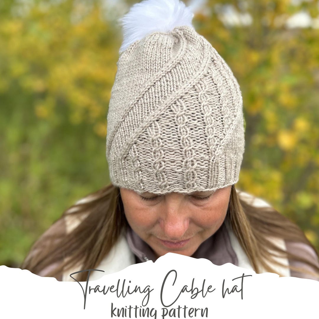 Knitting Pattern Cable Hat / Knit Hat Pattern / Adult Cable Hat Pattern ...