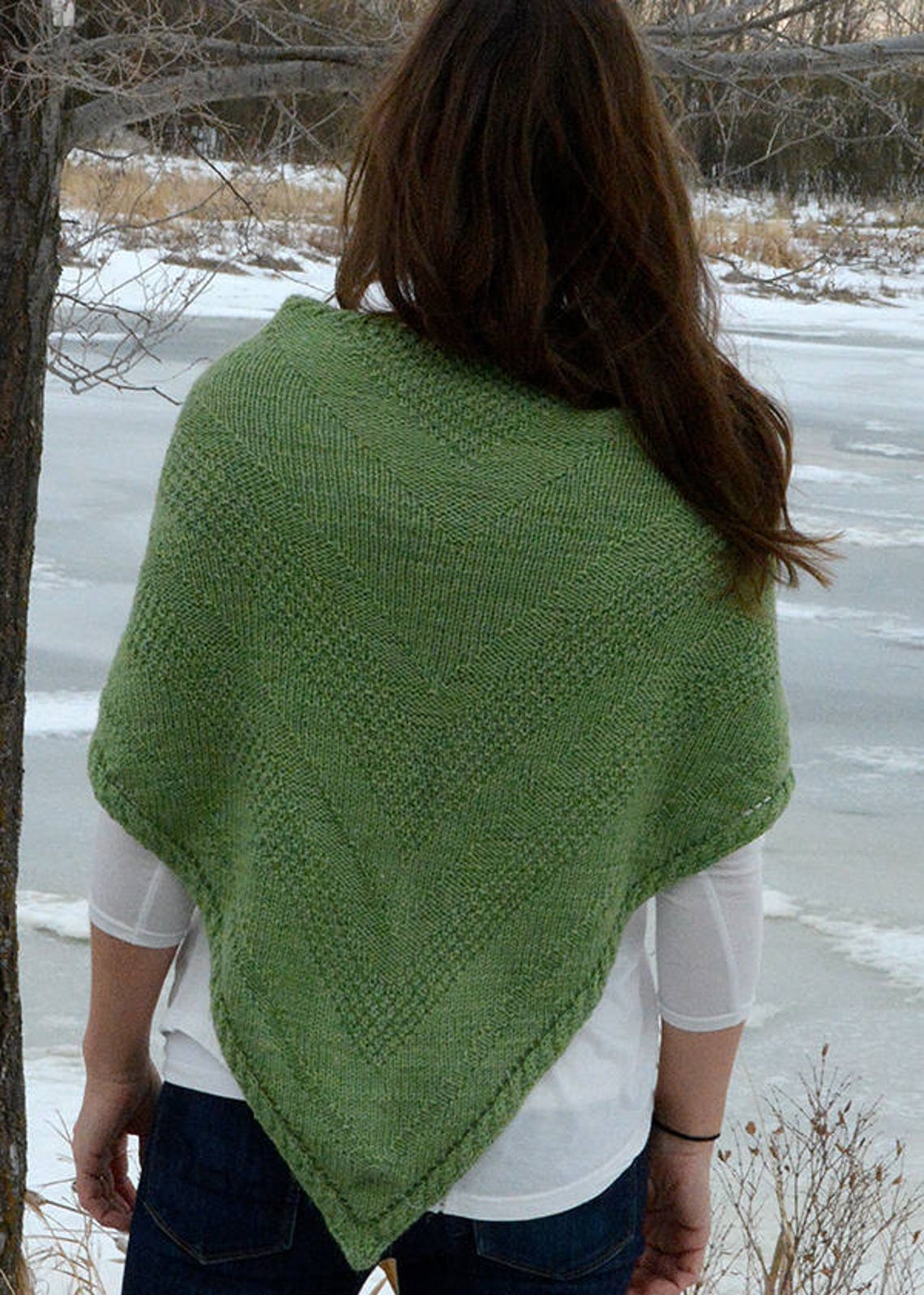 Shawl Cable Knitting Pattern // Shawl Knit Pattern // Knitted Worsted ...