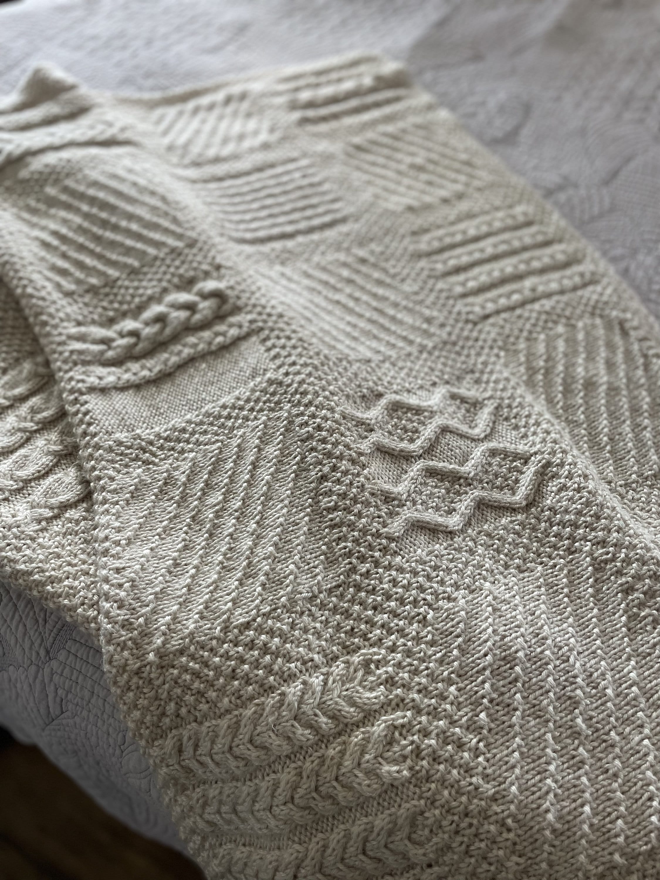Seamless Knit Square Afghan // Knitting Pattern Afghan // Blanket ...