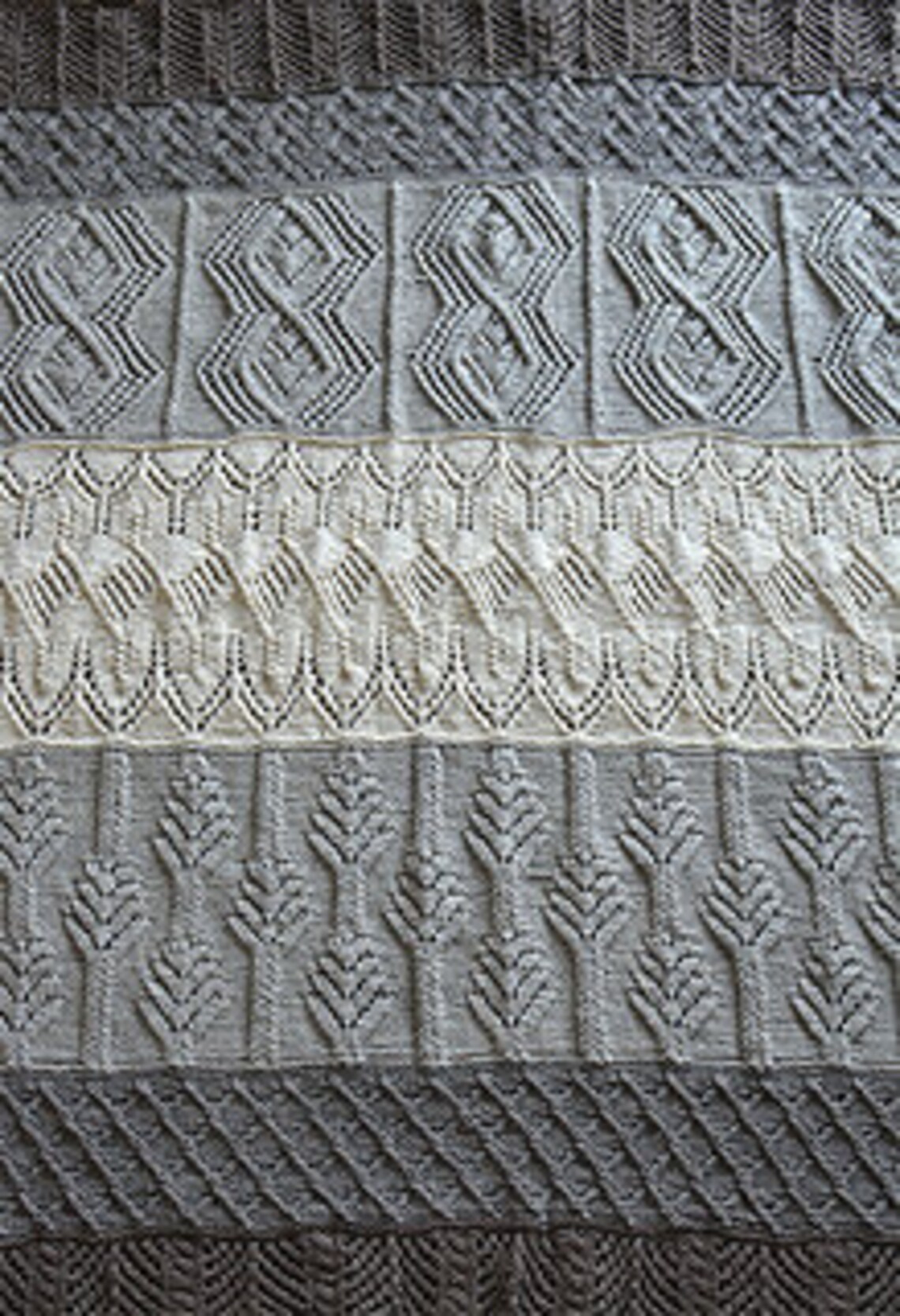 Seamless Afghan Knitting Pattern / Cables and Lace Knit Blanket Knit ...