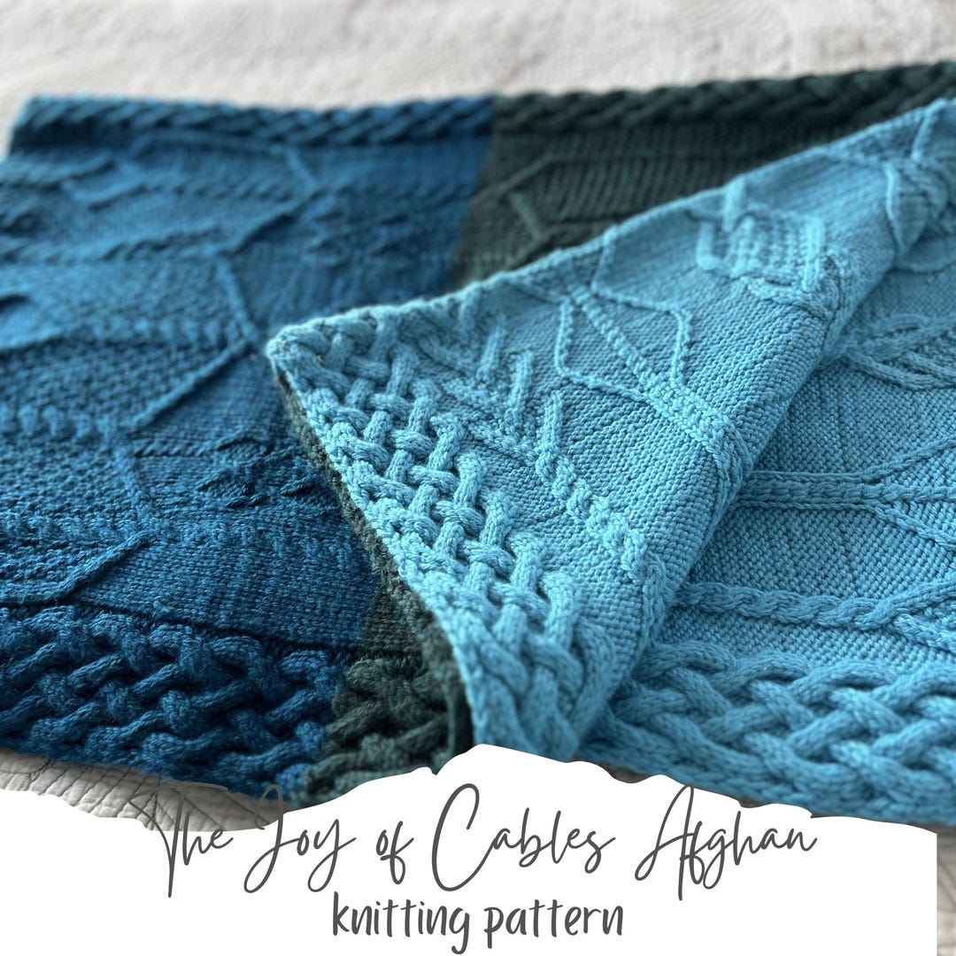 Seamless Afghan Knitting Pattern / Cable Blanket Knit Pattern / Worsted ...