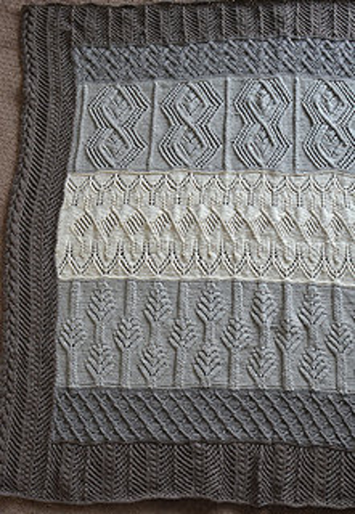 Seamless Afghan Knitting Pattern / Cables and Lace Knit Blanket Knit ...