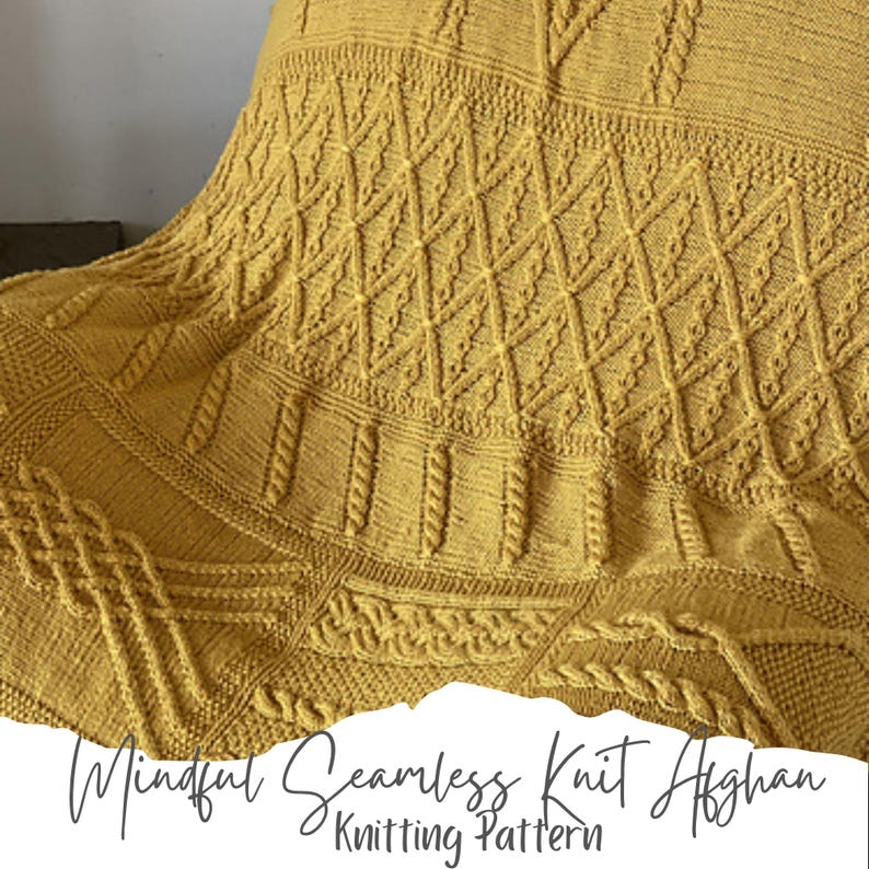 Seamless Cable Blanket Knitting Pattern, Unique Afghan Knitting Pattern ...