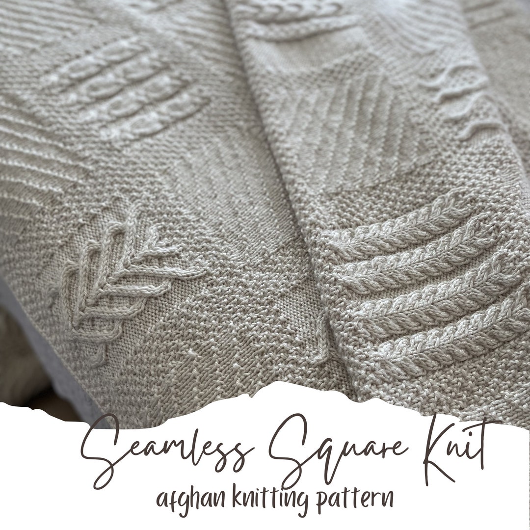 Seamless Knit Square Afghan // Knitting Pattern Afghan // Blanket ...