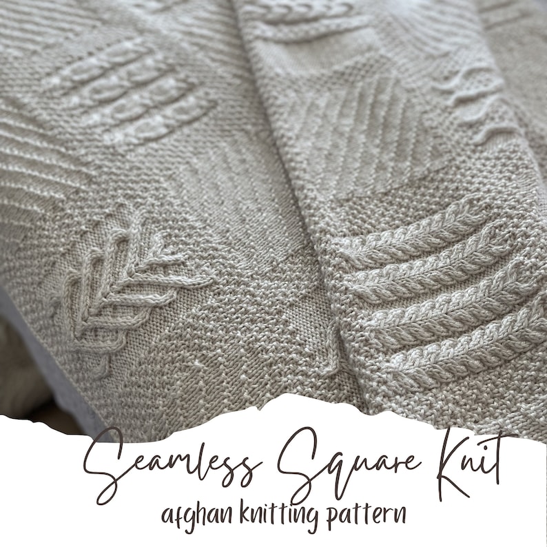 Seamless Knit Square Afghan // Knitting Pattern Afghan // Blanket ...