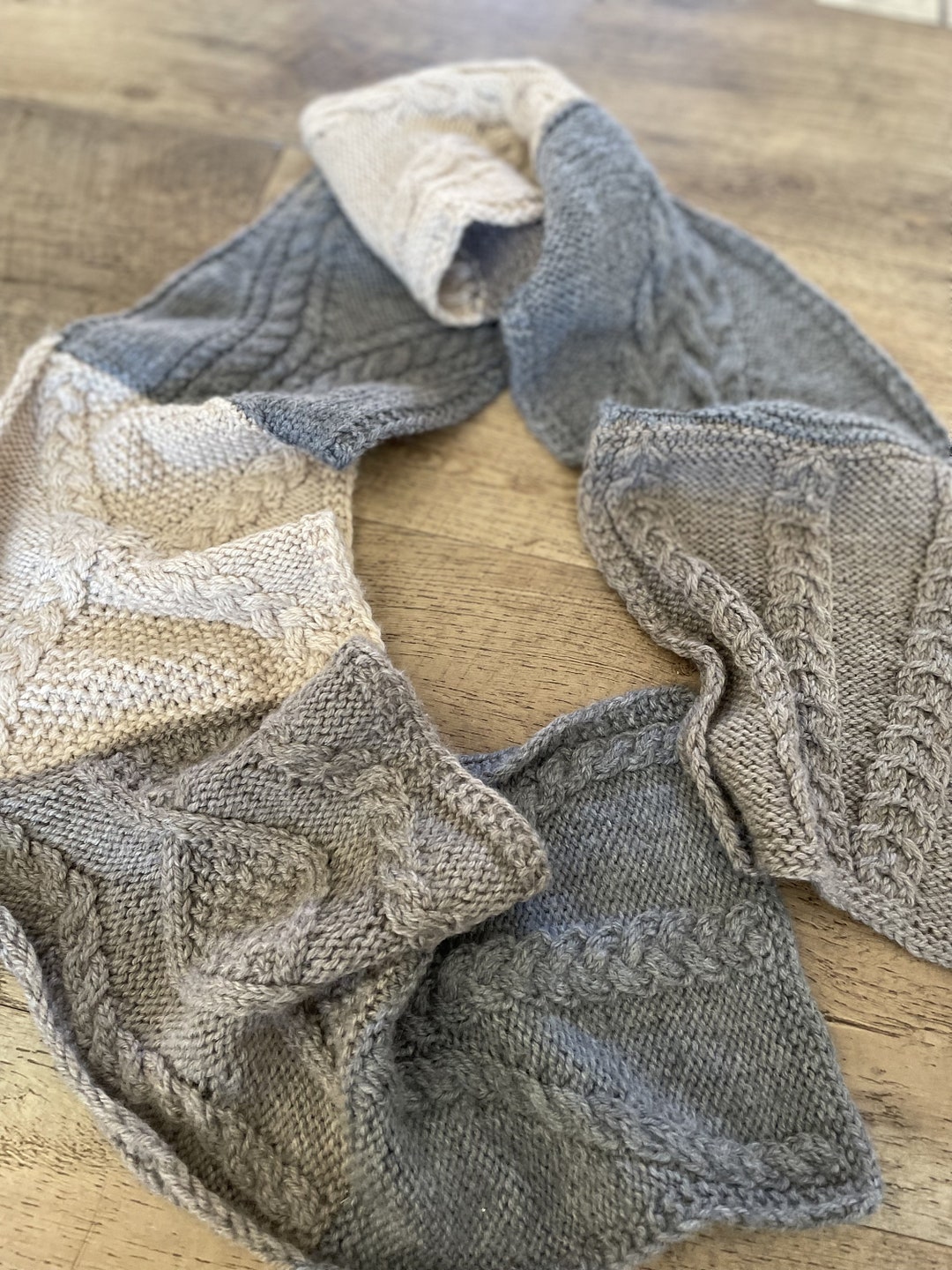 Scarf Knitting Pattern - Cable Knit Pattern for Scarf - Travelling ...