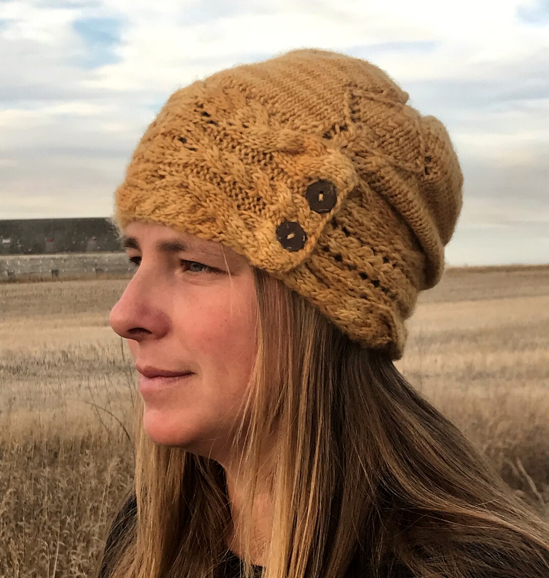 Knitting Pattern Hat / Cable Brim Hat Knit Pattern / Knit Pattern Cable ...