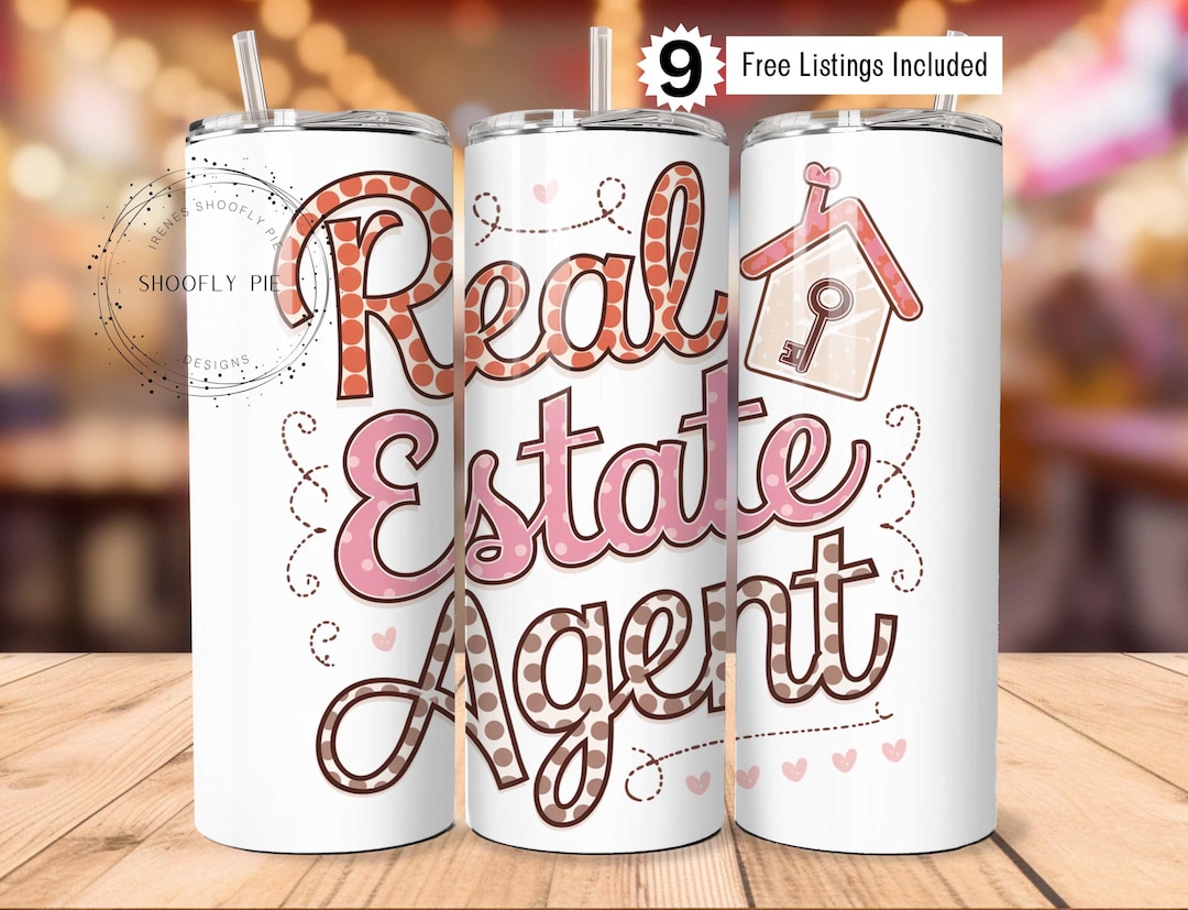 Realtor Agent 20 Oz Skinny Tumbler Wrap Sublimation Design Digital ...