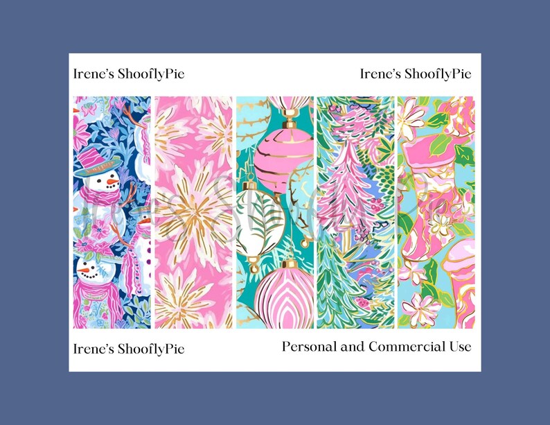 Preppy Christmas Printable Bookmark Set Christmas Bookmarks Digital ...