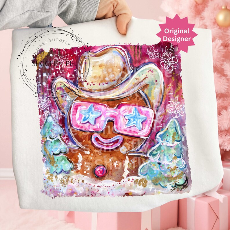 Gingerbread Man Png, Boho Floral Christmas Png, Retro Christmas Png ...