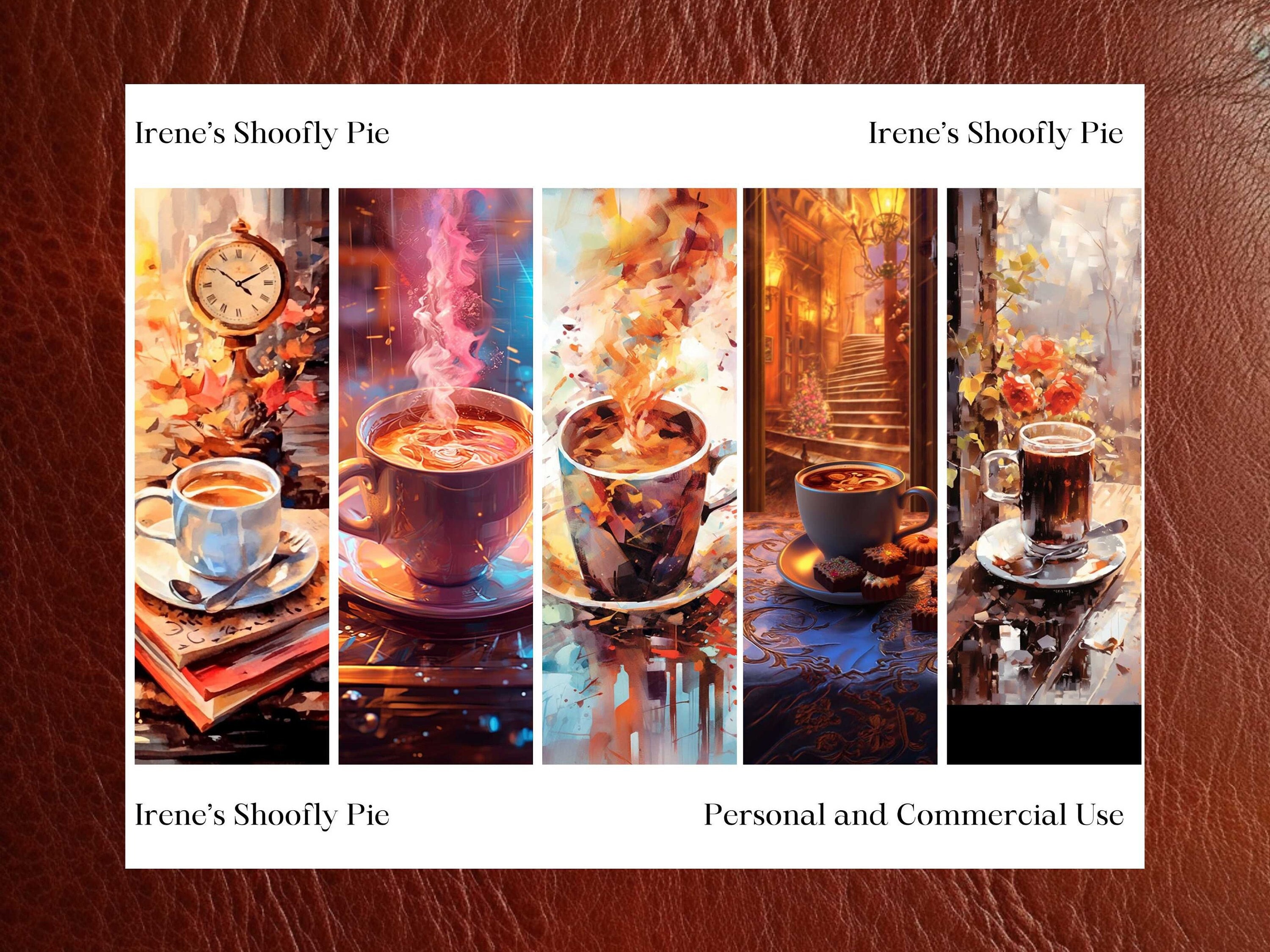 Coffee Bookmark Set Coffee Printable Bookmarks Digital Downloads JPG ...