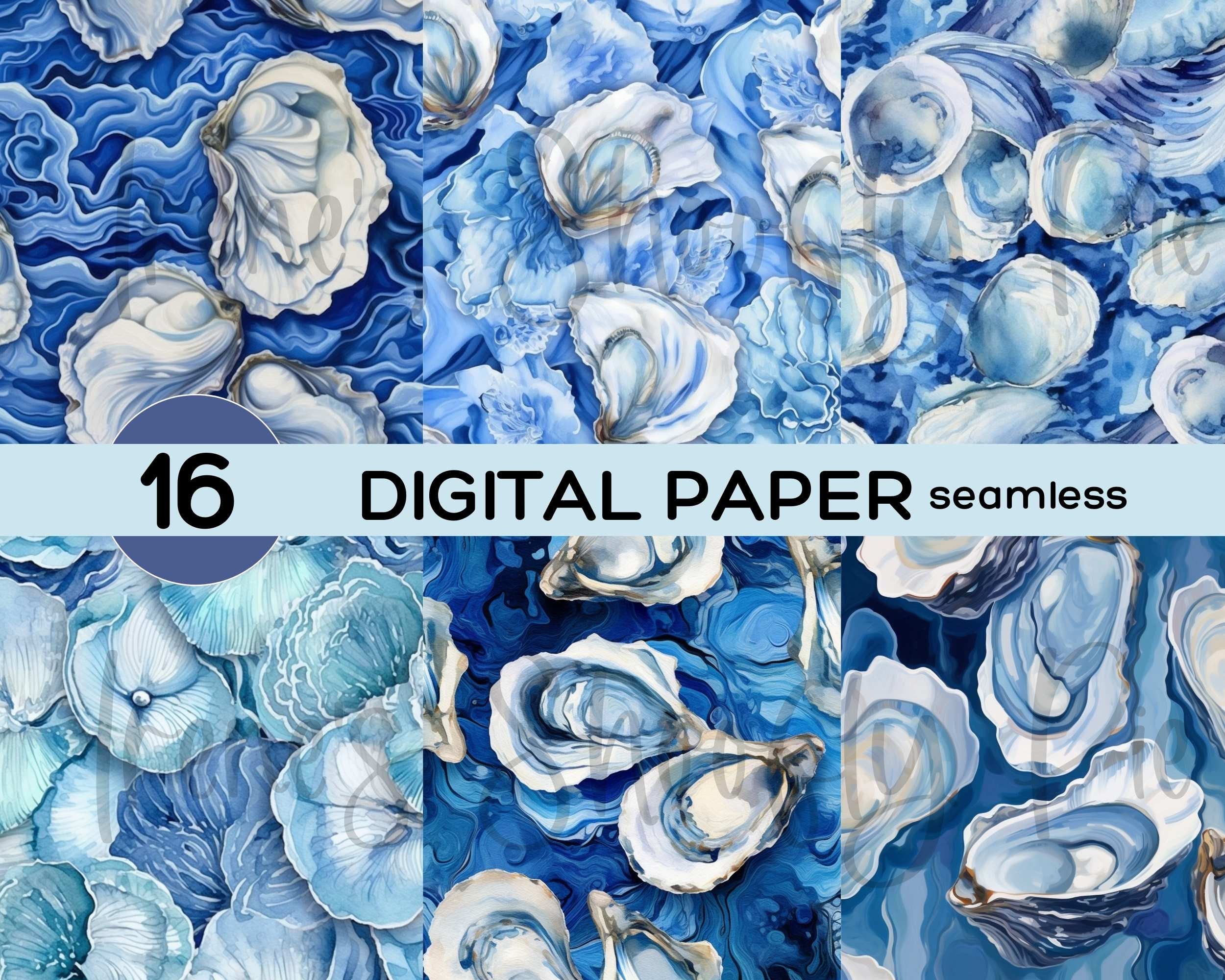 Oyster Digital Paper - Oyster Seamless Patterns - Sublimation - Multi ...