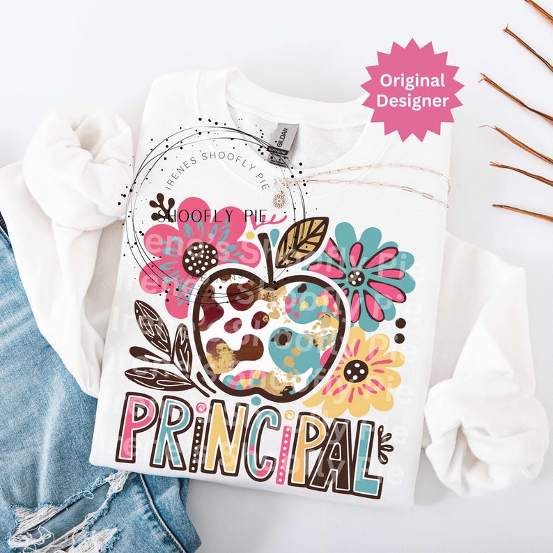Boho Floral Principal PNG, Principal Sublimation Design, Back to School ...
