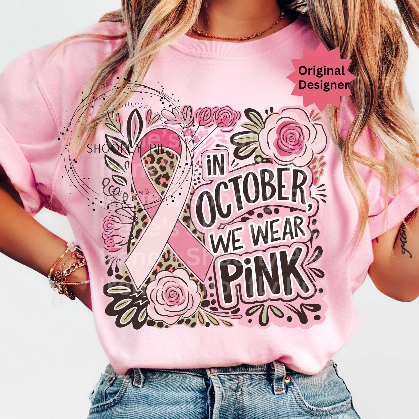 In October We Wear Pink Png, Preppy Breast Cancer Png, Breast Cancer ...