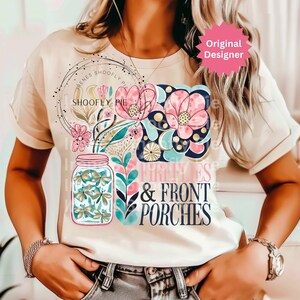 Fireflies and Front Porches Png, Boho Floral PNG, Summer Sublimation ...