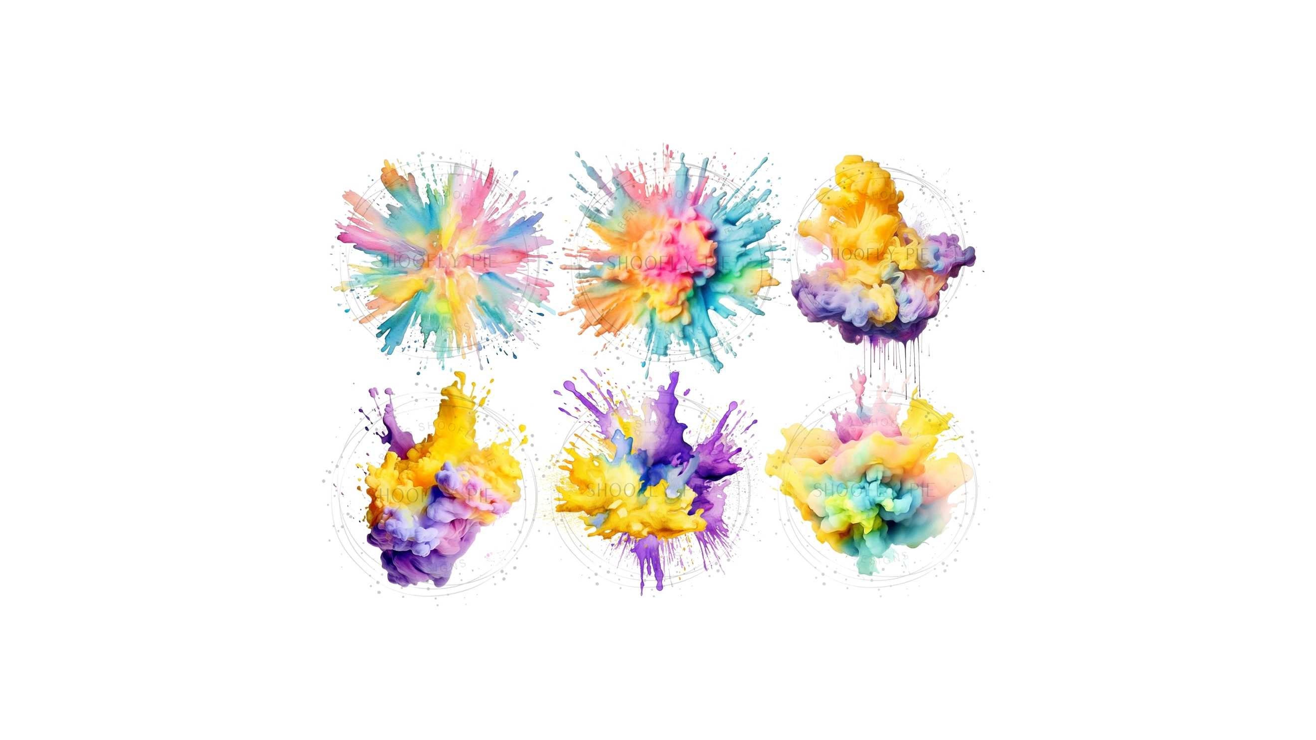 Spring Watercolor Paint Splash Clipart Color Splash PNG Colorful ...