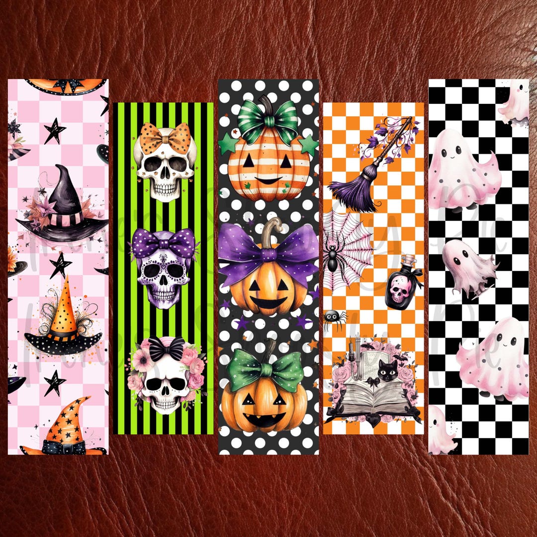 Halloween Bookmark Set - JPG Bookmark Sets - Spooky Cute Halloween ...