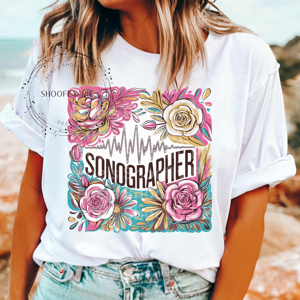 Sonographer PNG, Boho Floral Png, Sonographer Sublimation Designs ...