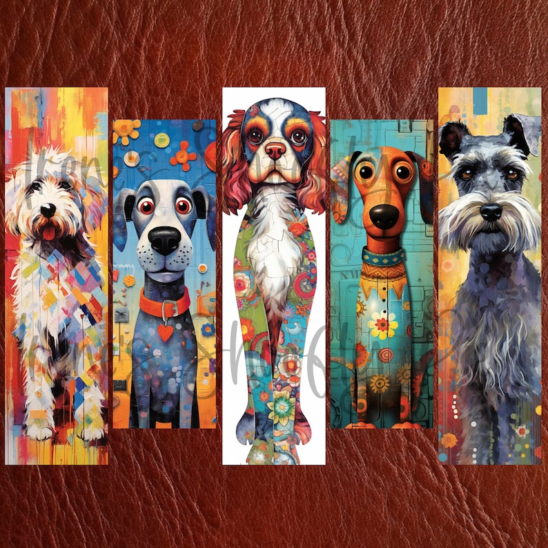 Tails N Tales Printable Bookmark Set - Quirky Dog Bookmark Set - Puppy ...