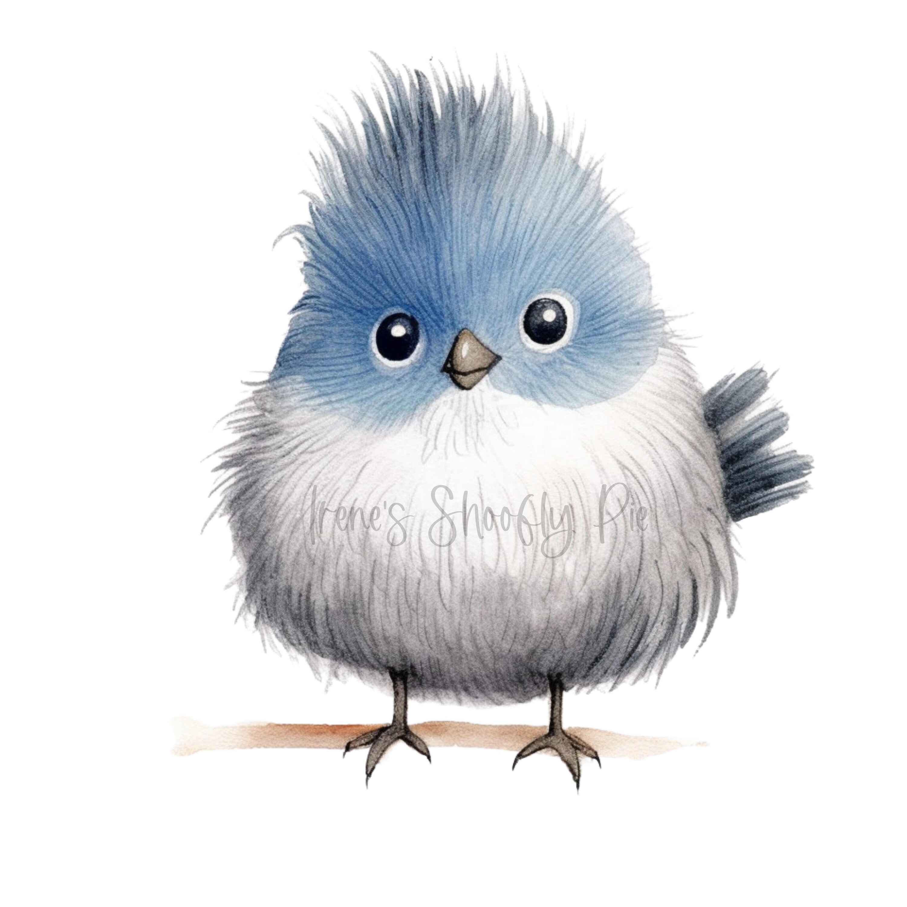 Quirky Bird Clipart - Whimsical Birds PNG - Mixed Media - Digital ...