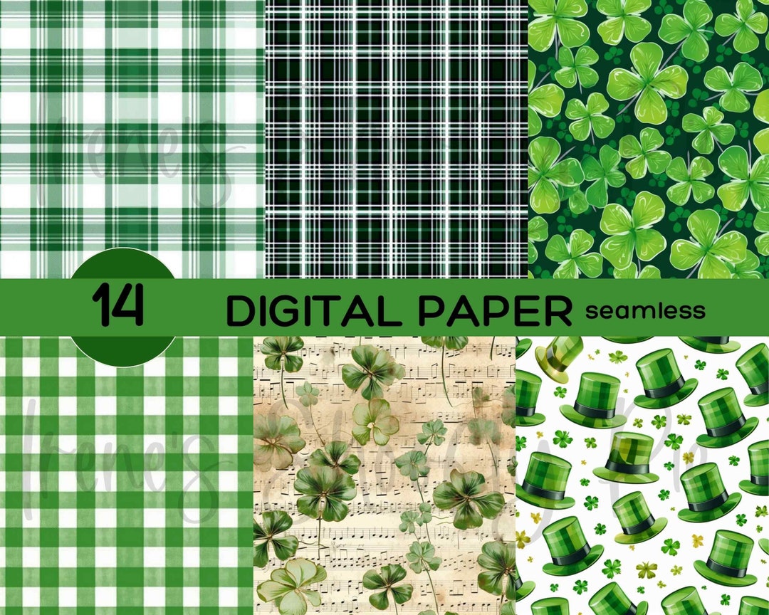 St. Patrick's Day Digital Paper - St. Patricks Day Seamless Patterns ...