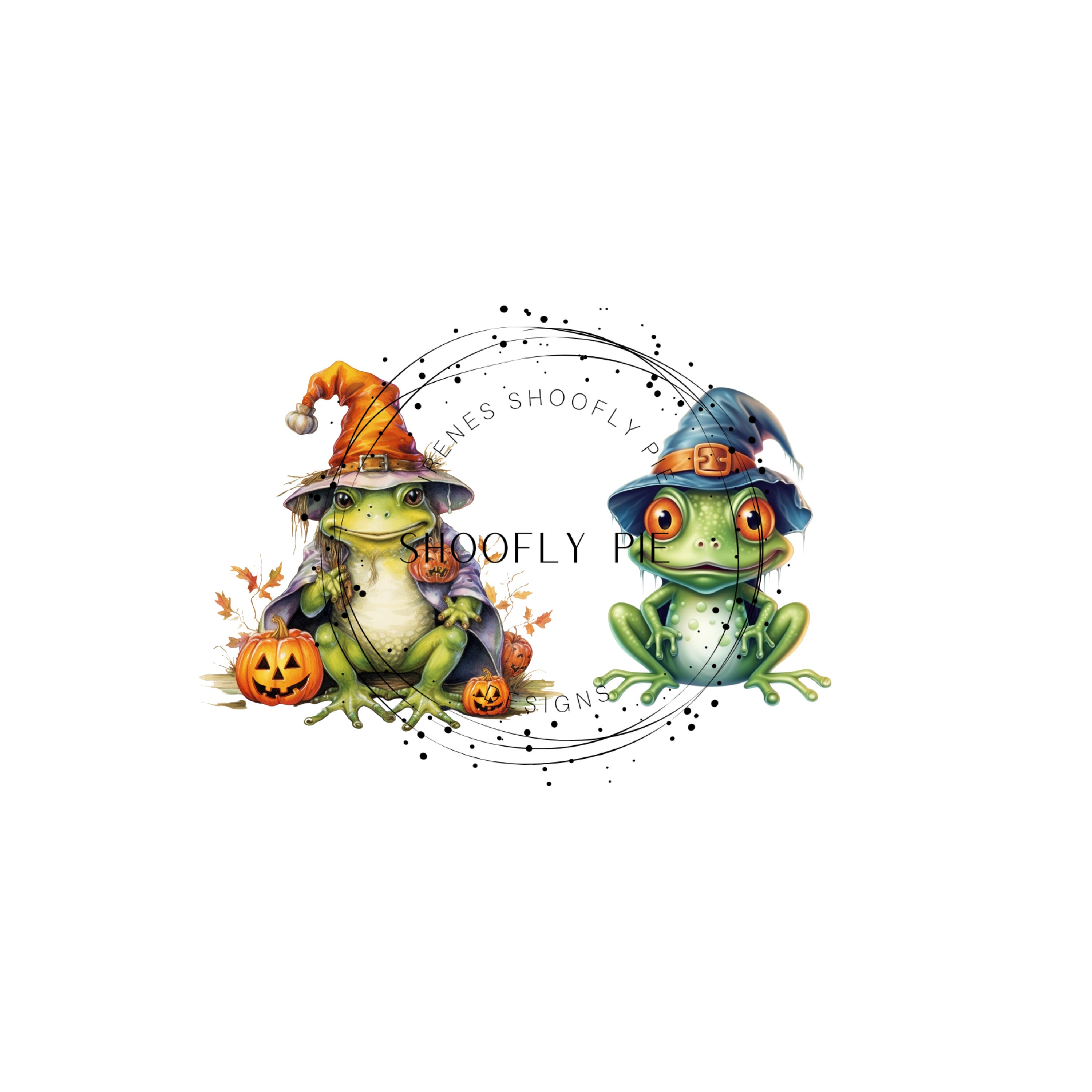 Watercolor Halloween Clipart Halloween Frogs PNG Bundle Commercial Use ...