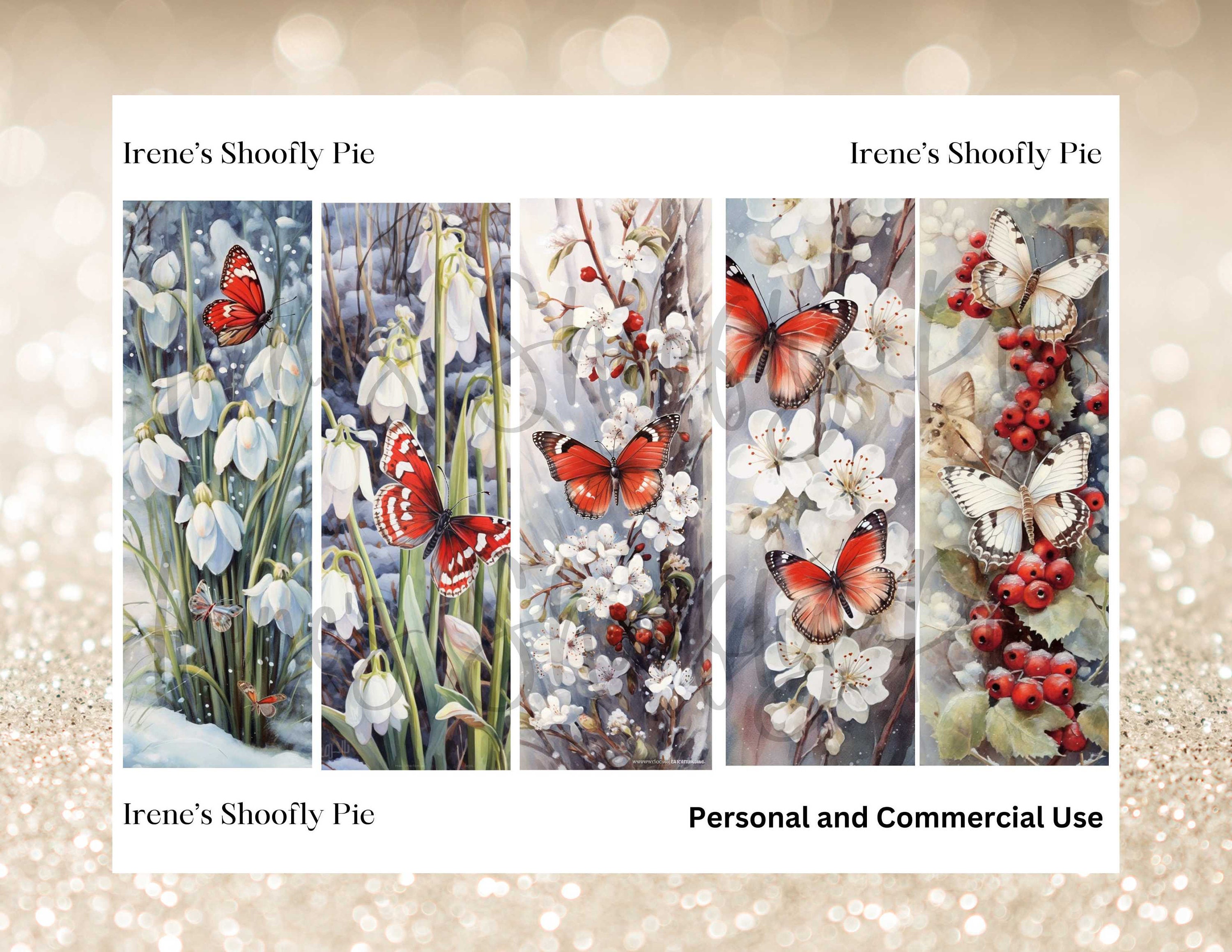 Butterfly Printable Bookmark Set Butterfly Bookmarks - Etsy