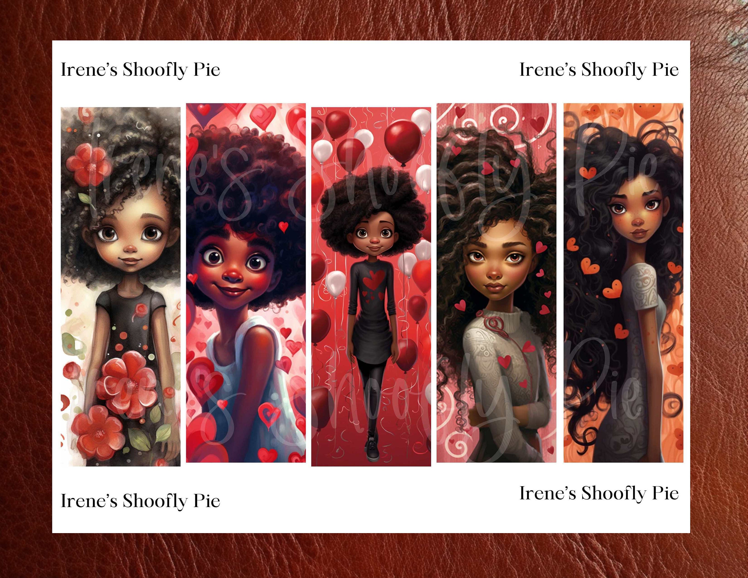 Valentine Girls Printable Bookmark Set Valentine Bookmark Sets Cute ...