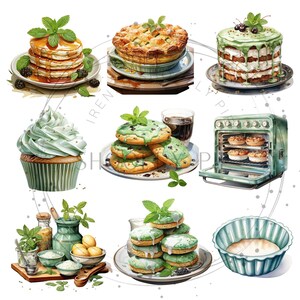 Watercolor Baking Clipart - Baking Supplies PNG - Culinary Clipart Set ...
