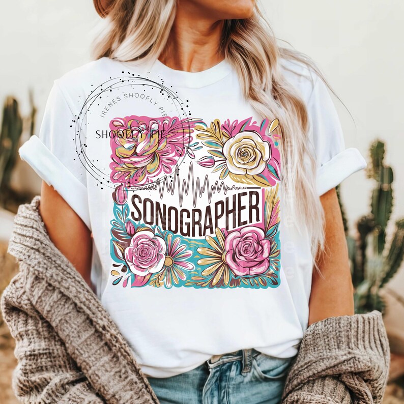 Sonographer PNG, Boho Floral Png, Sonographer Sublimation Designs ...