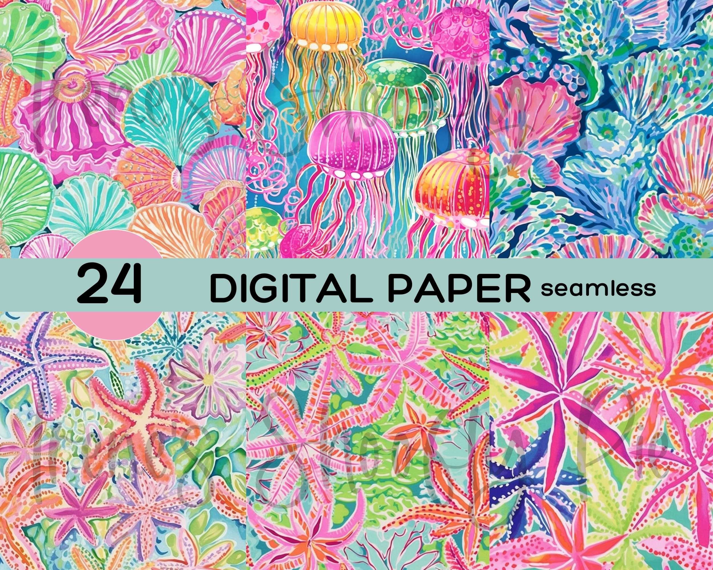 Preppy Ocean Digital Paper - Ocean Seamless Patterns - Sublimation ...